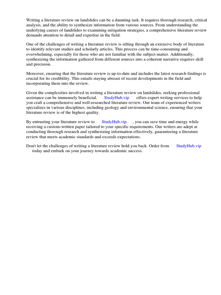Literature Review Of Landslide Pdf Landslide Earth Sciences 