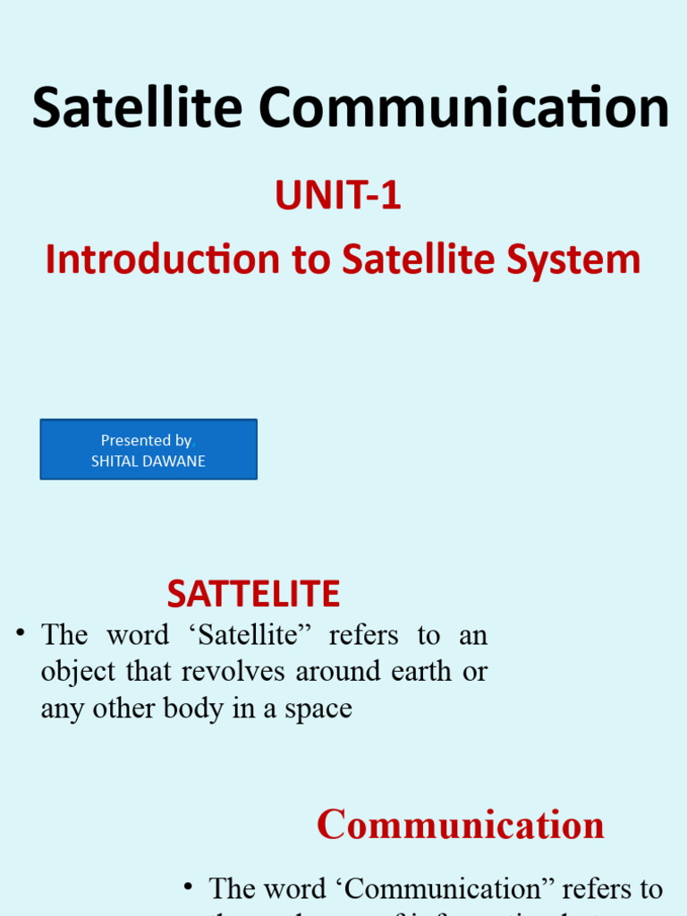 UNIT-1 Satellite Communication | PDF | Telecommunications | Communications Satellite