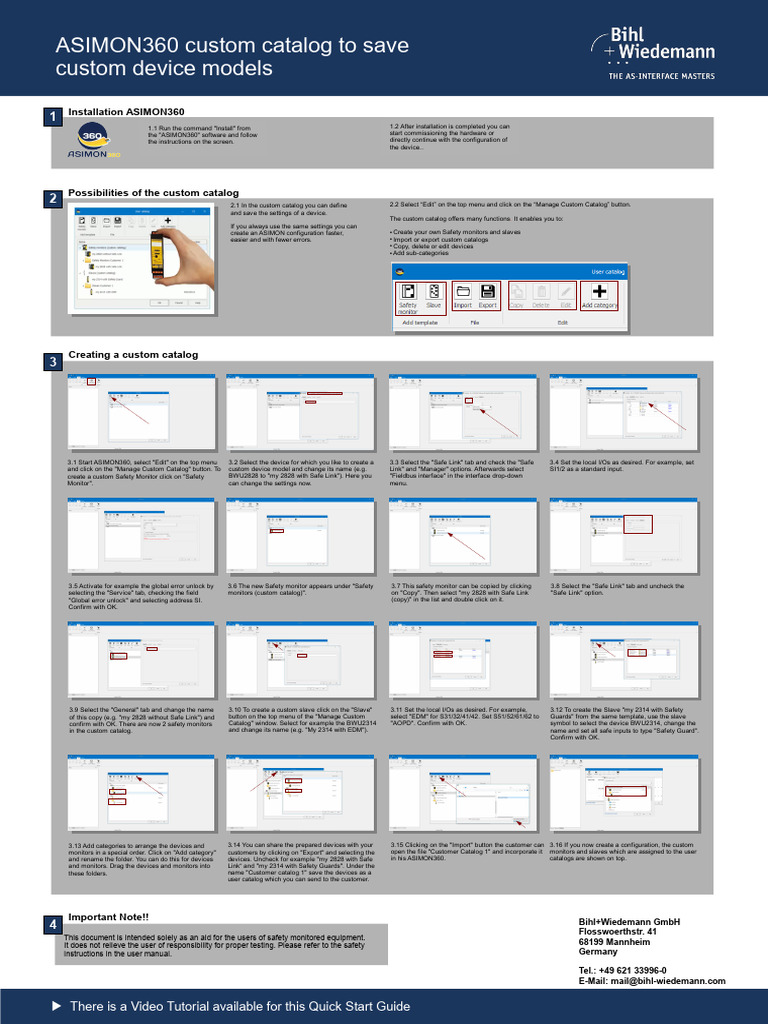 En Quick Start Guide ASIMON Custom Catalog To Save Custom Device Models | PDF | Menu (Computing ...