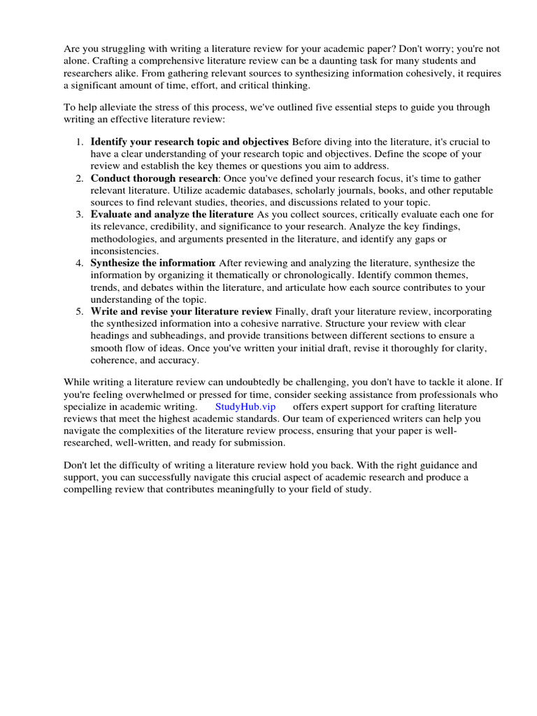 5 Steps of Literature Review | PDF | Literature Review | Knowledge 5 Steps of Literature Review | PDF | Literature Review | Knowledge