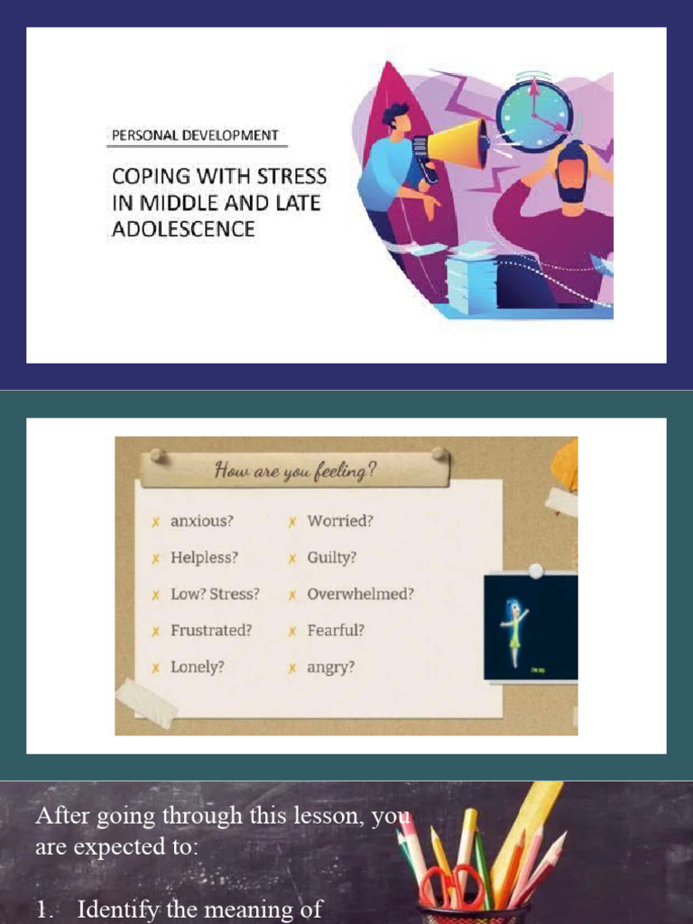 Coping With Stress In Middle And Late Adolescence Pdf