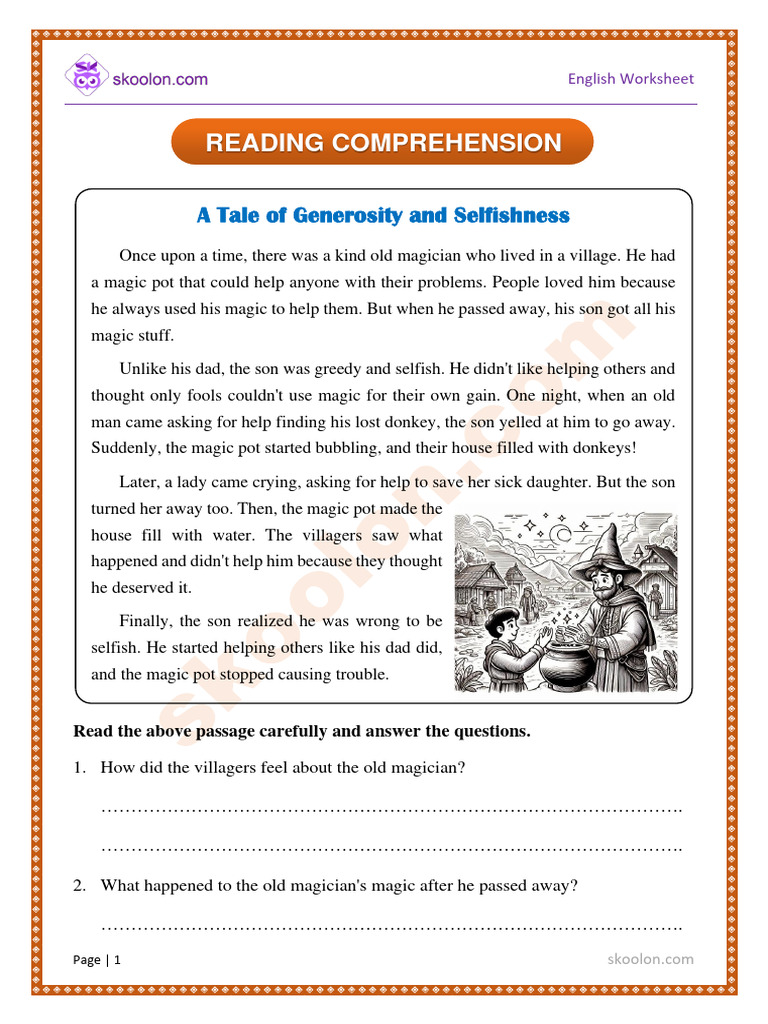 Reading Comprehension: Magic and Morality | PDF | Mystery, Thriller ...