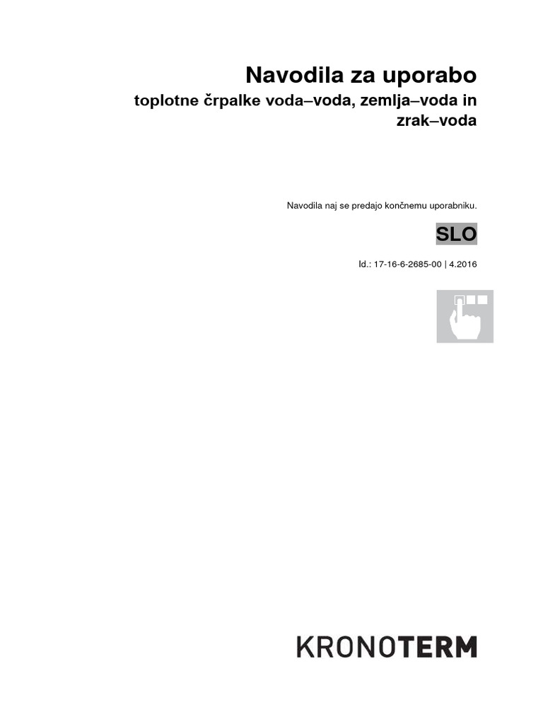 Navodila Kronoterm TČ | PDF