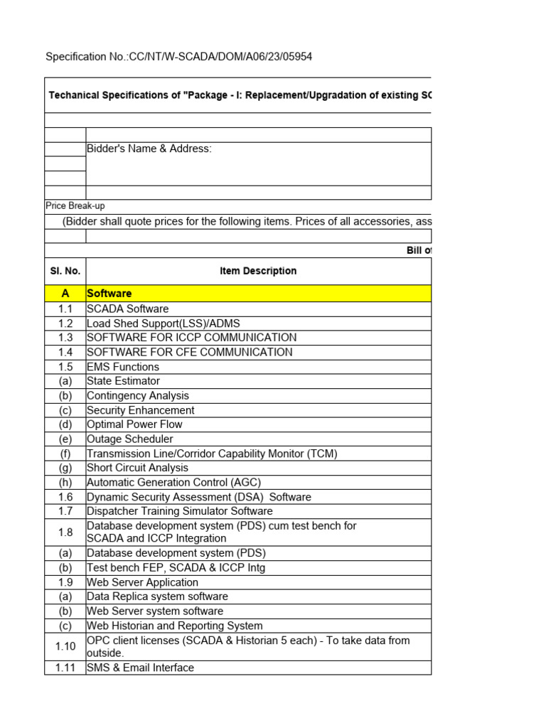 03-Volume-III - Schedule-I-Unpriced BOQ 1st - Stage | PDF ...