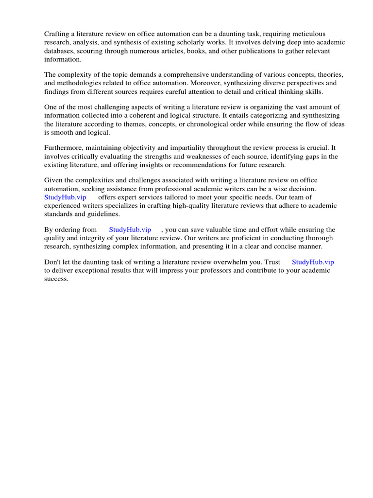 Literature Review On Office Automation | PDF | Automation ... Literature Review On Office Automation | PDF | Automation ...