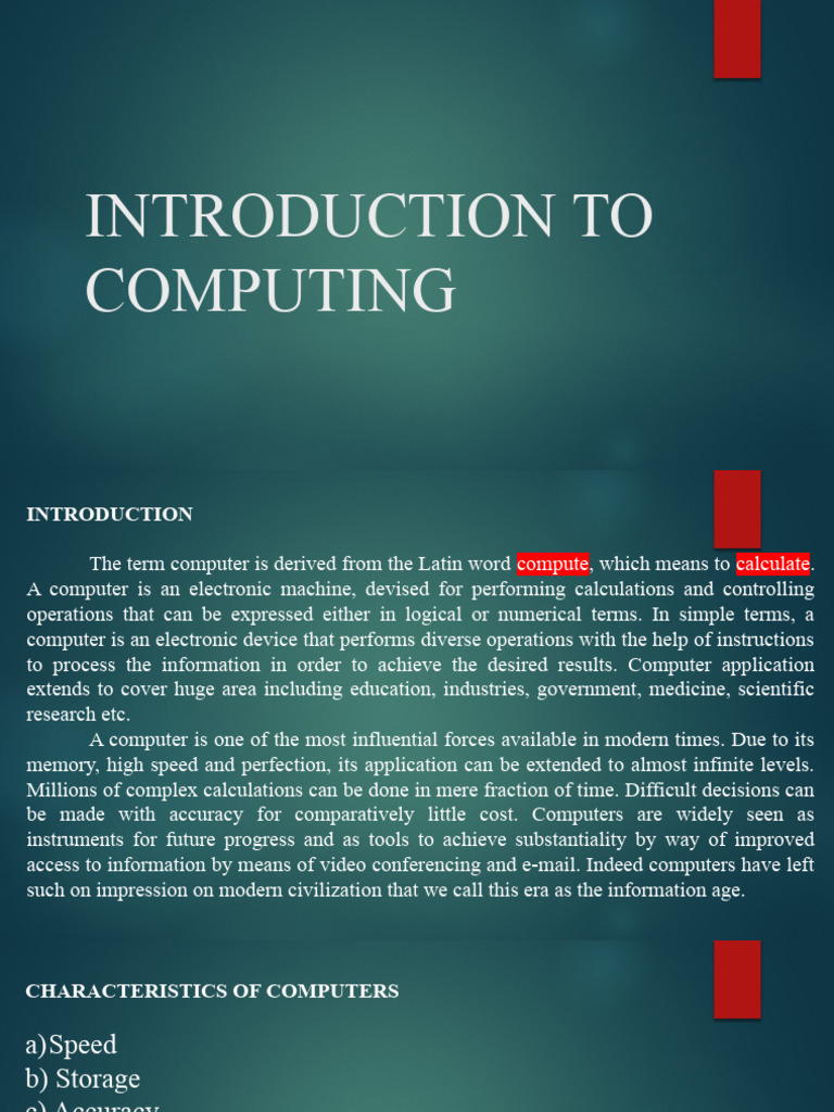 Introduction To Computing Prelim Topic | PDF | Computer Data Storage | Gear
