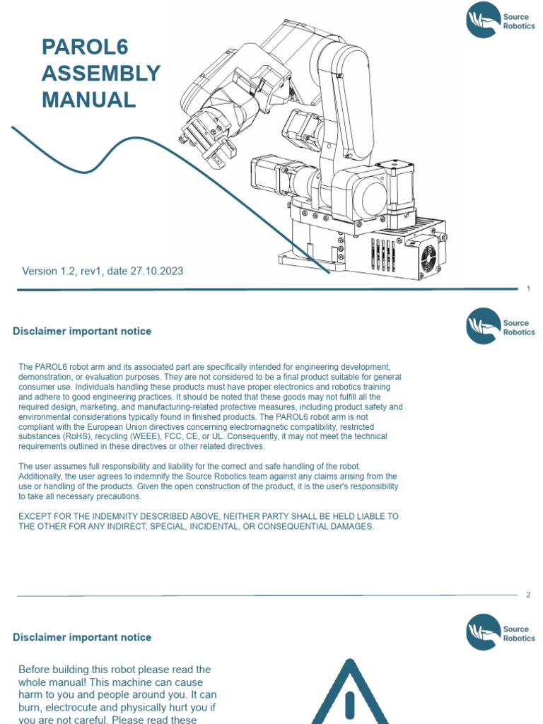 PAROL6 Robotic Arm Assembly Manual | PDF | Belt (Mechanical ...