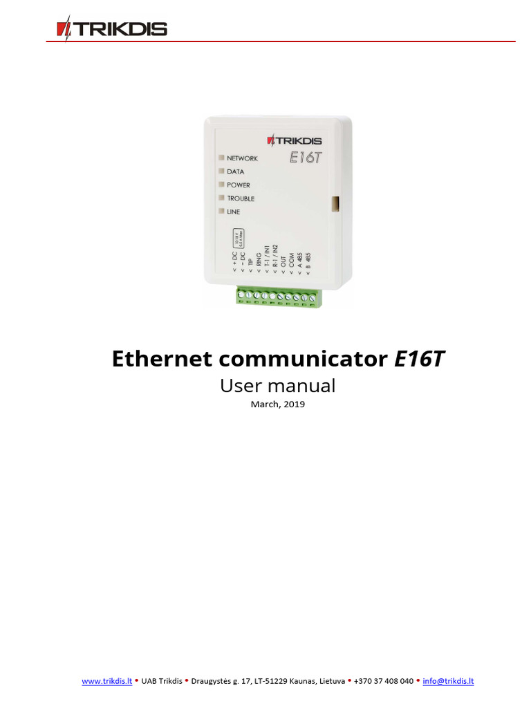 E16T User Manual | PDF | Security Alarm | Computer Network