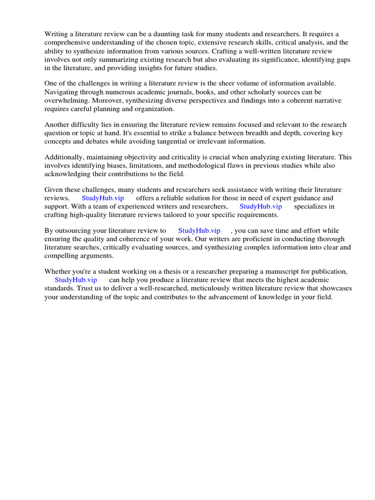 Small Literature Review Example | PDF