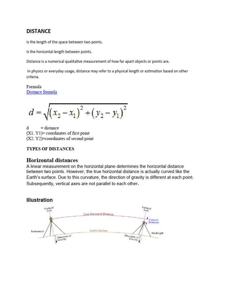 Surveying Distance Topic | PDF | Surveying | Metrology