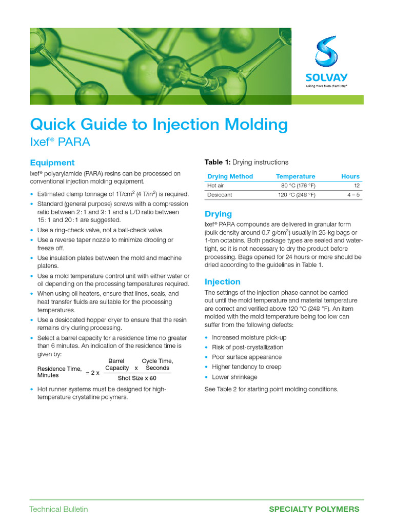 Ixef PARA Quick Molding Guide EN | PDF | Secondary Sector Of The Economy | Materials
