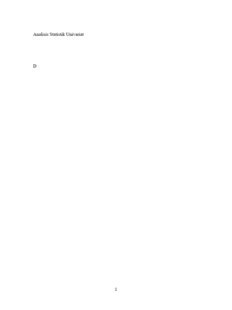 Analisis Statistik Univariat | PDF