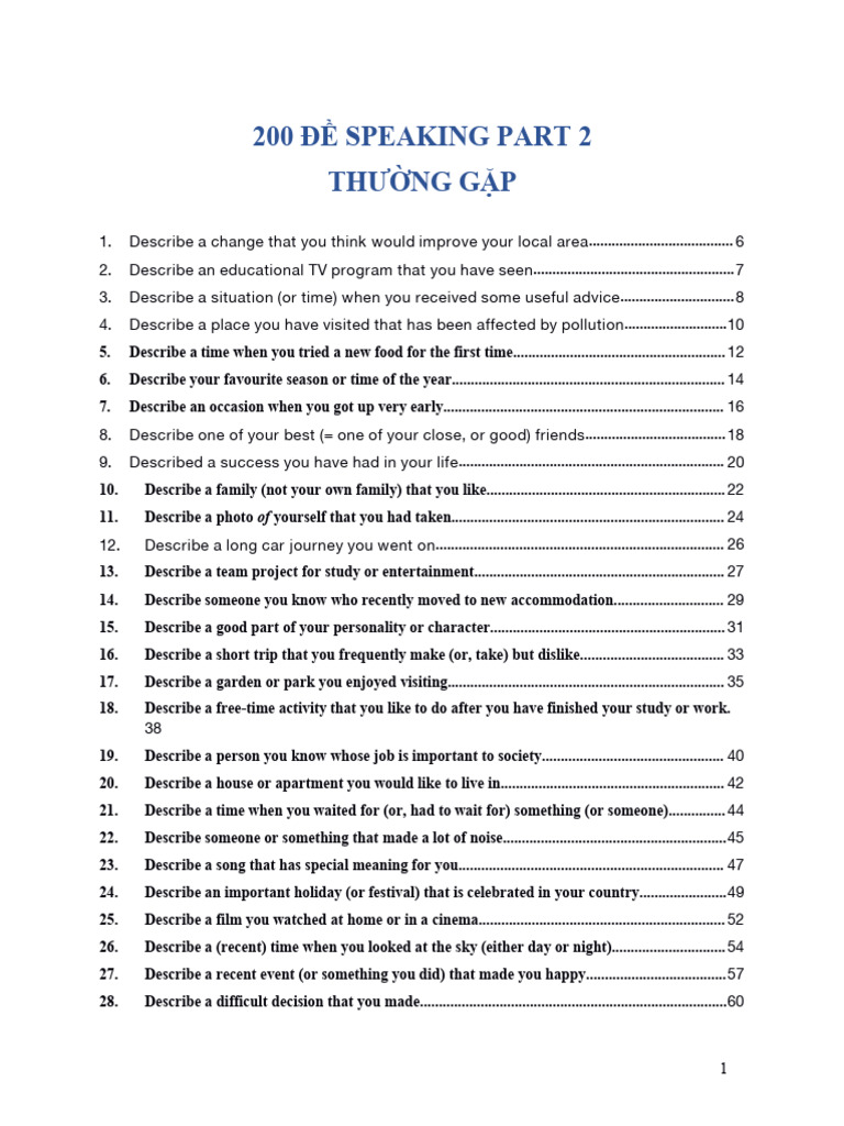 IELTS Speaking Part 2 Guide | PDF | Air Pollution | Verb