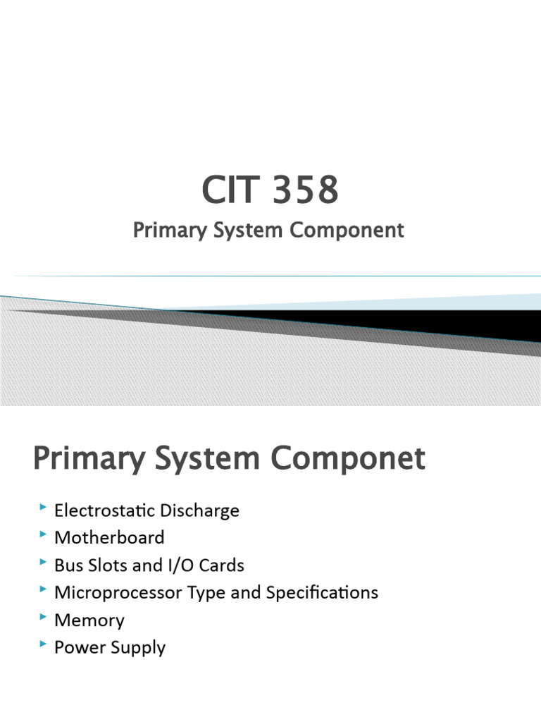 Computer System Components Pdf Random Access Memory Computer Data Storage 4850