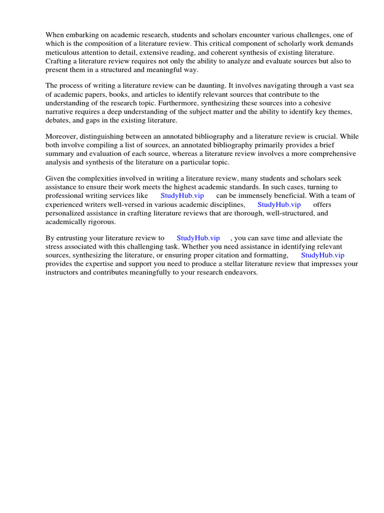 Annotated Bibliography Vs Literature Review | PDF | Citation | Bibliography