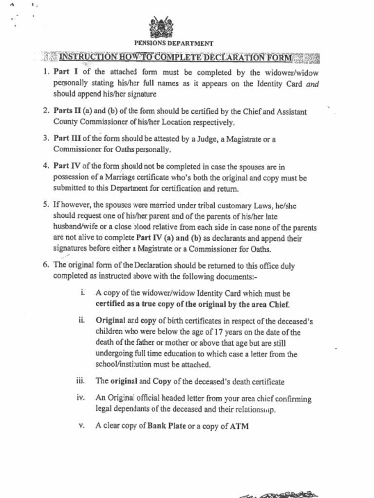 Widows and Widowers Declaration | PDF