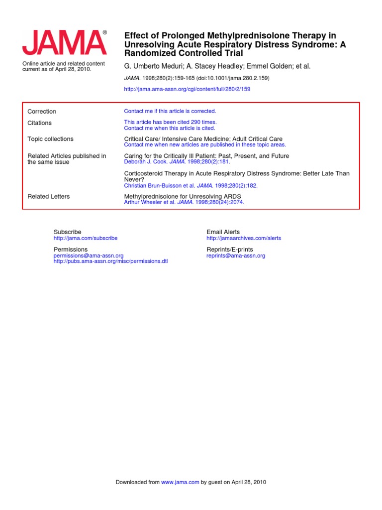 ARDS Meduri JAMA 1998 | Pneumonia | Clinical Trial