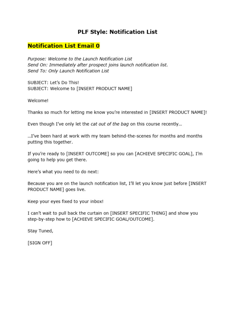 PLF Style - Notification List | PDF