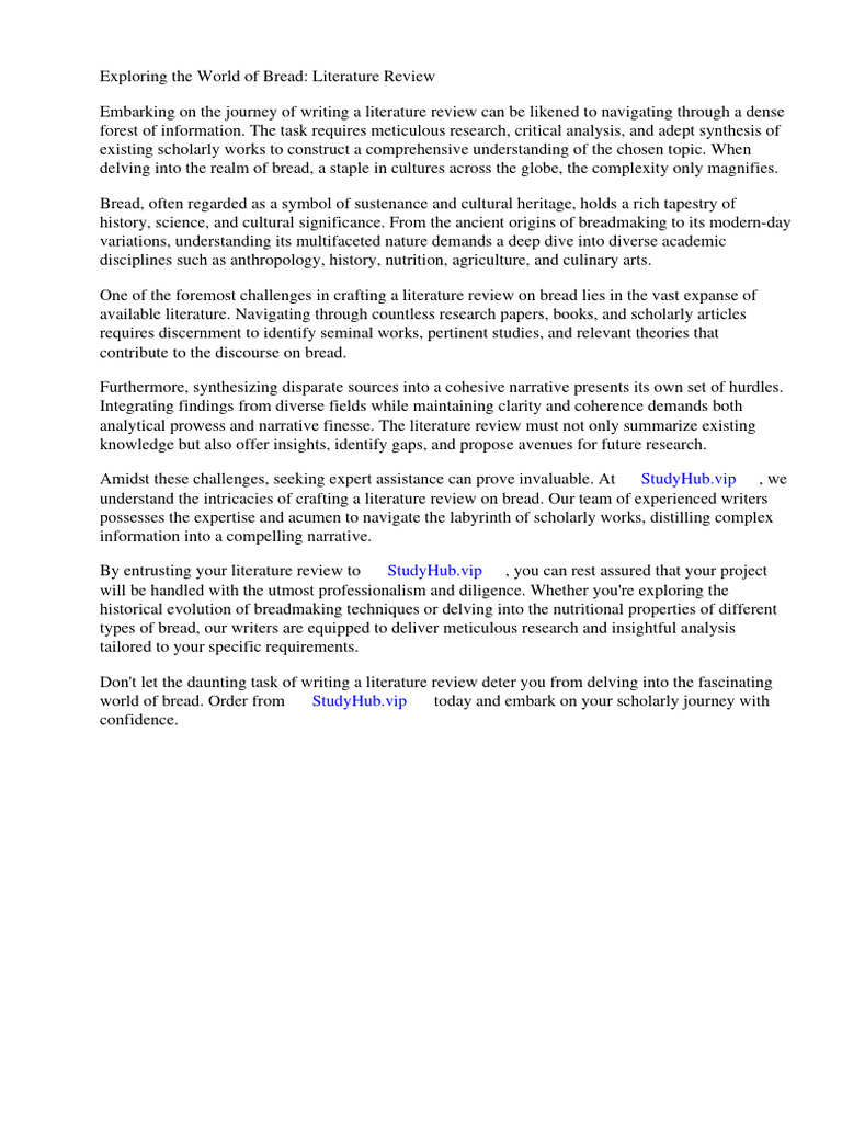 Bread Literature Review | PDF | Breads | Flour