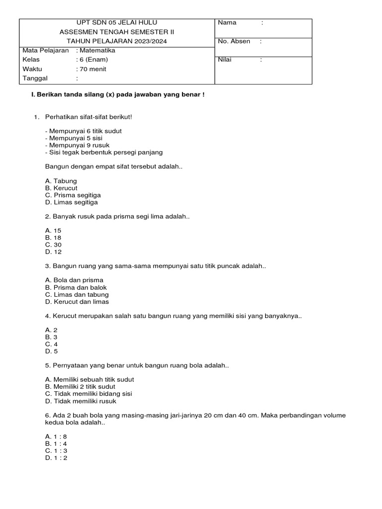Soal Matematika Ok | PDF