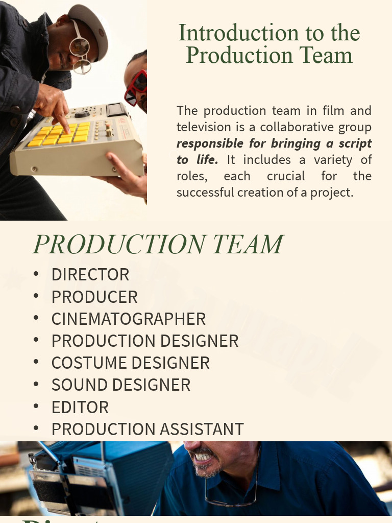 Overview of Film Production Team Roles | PDF | Cinematography | Film ...