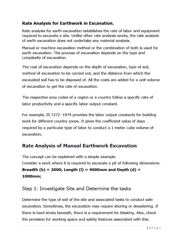 Earthwork in Excavation | Download Free PDF | Length | Cost