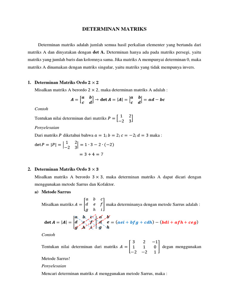 3.1 Determinan Matriks | PDF