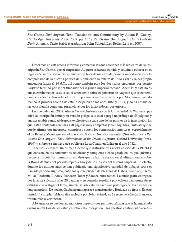 Res Gestae Divi Augusti Text Translation | PDF