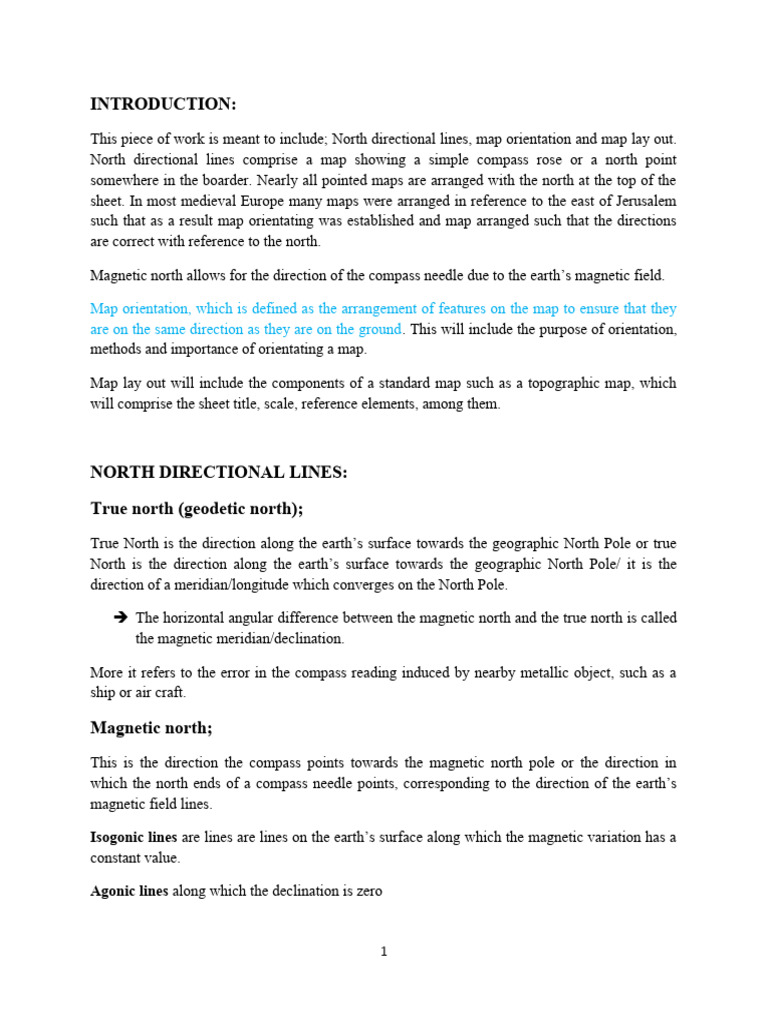 Map Orientation Pdf Compass Map