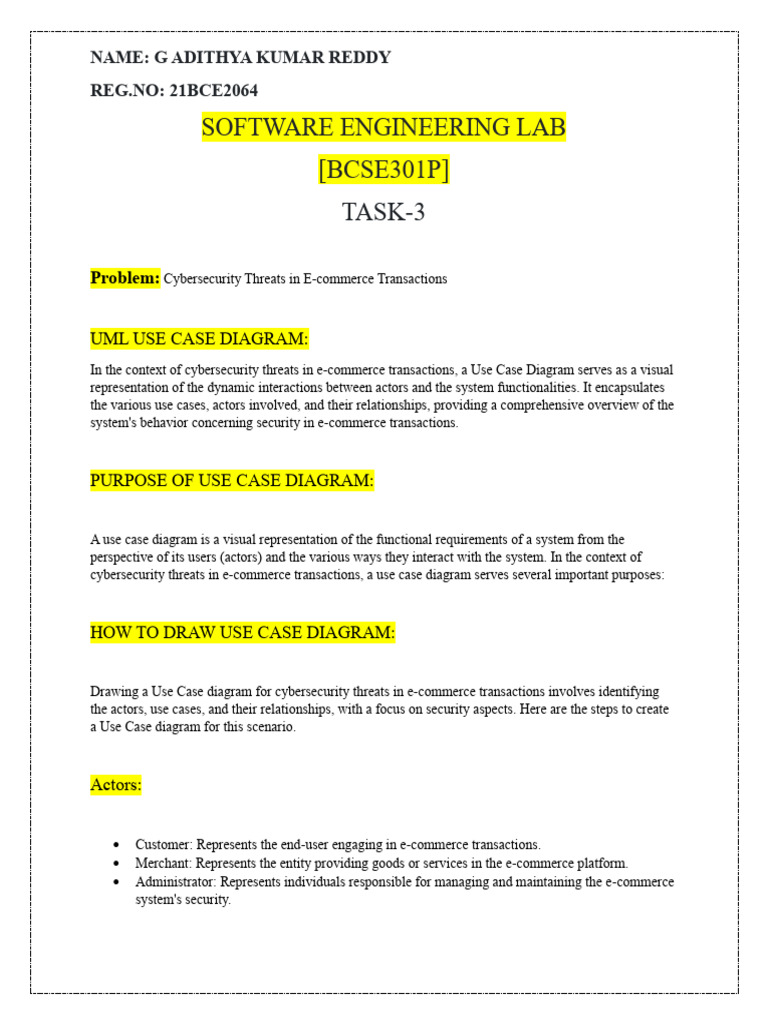 21bce2064 Software Engineering Lab3 | PDF | Use Case | Computer Security 21bce2064 Software Engineering Lab3 | PDF | Use Case | Computer Security