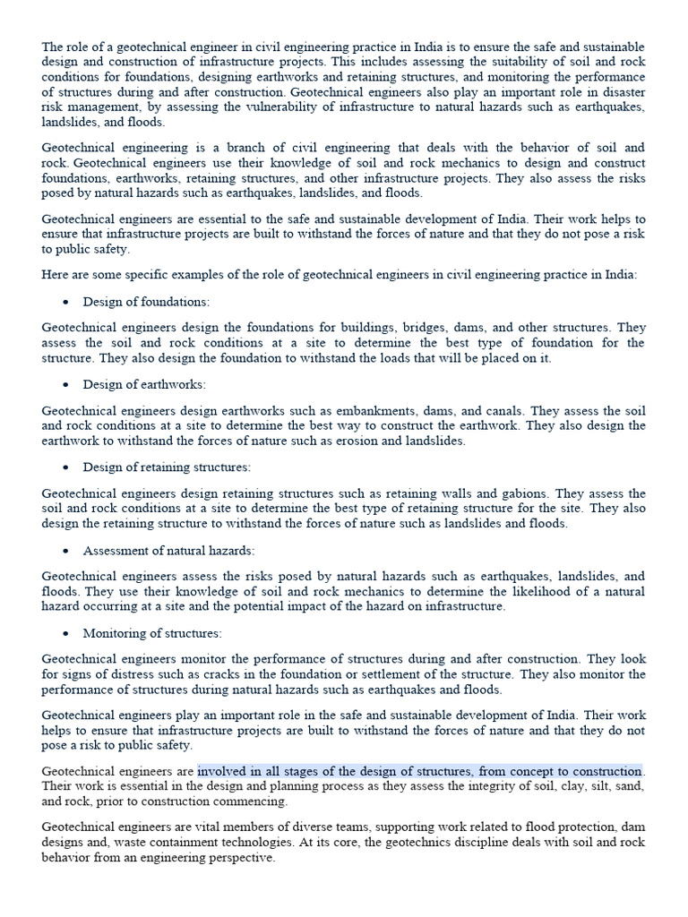 Involved in All Stages of The Design of Structures, From Concept To ...