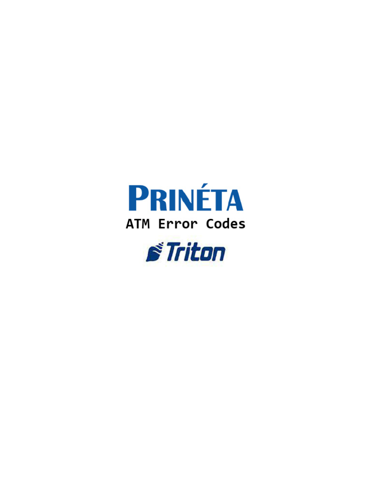 Triton ATM Error Codes Guide | PDF