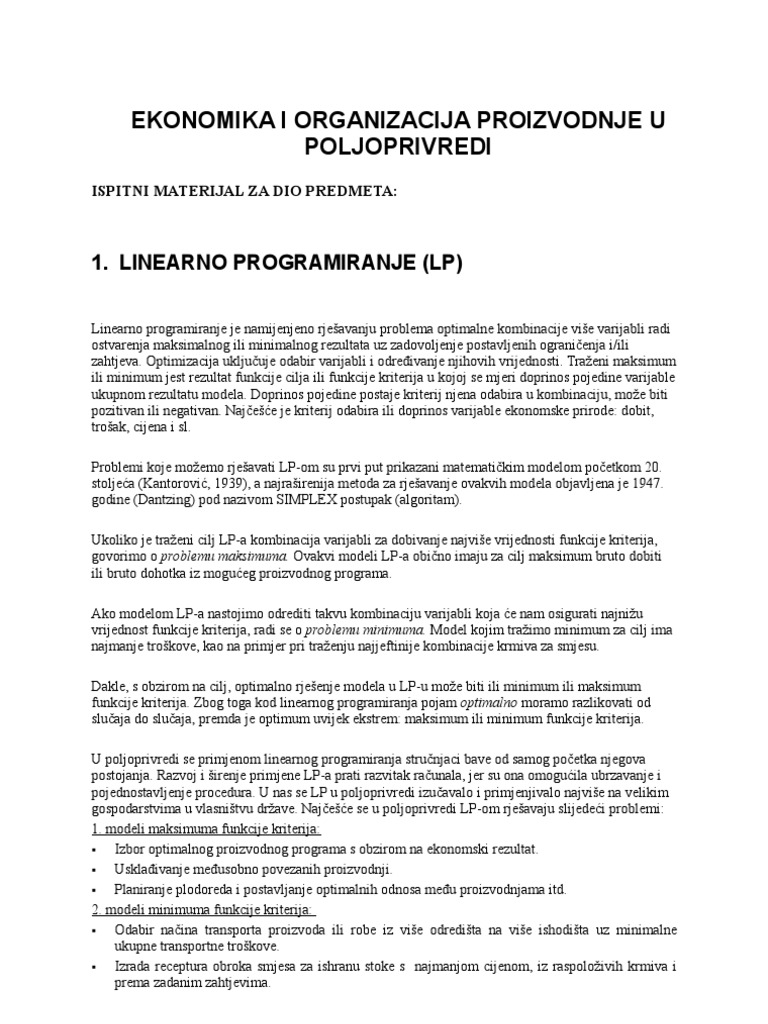 Linearno Programiranje | PDF