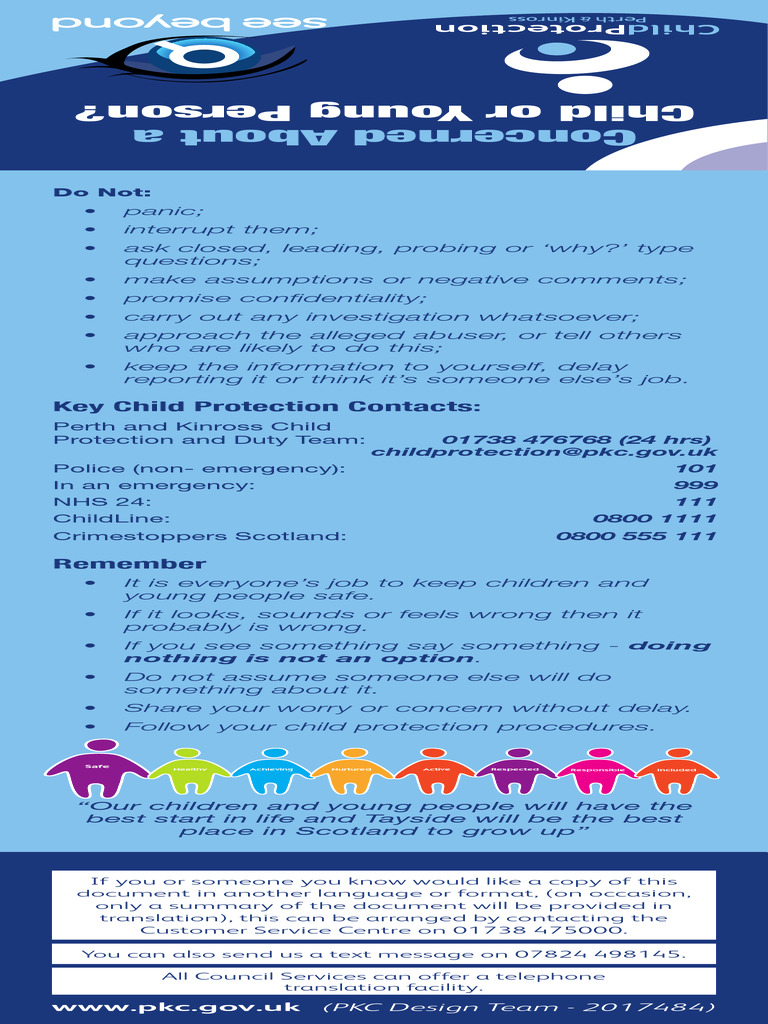 PK CPC Child Protection Advice Card 2017 | PDF | Child Abuse | Childhood
