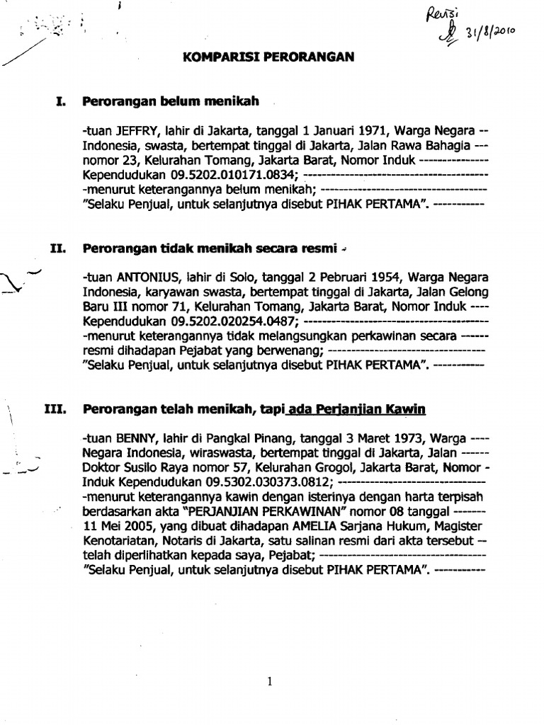 Komparisi Perorangan 12082018 | PDF