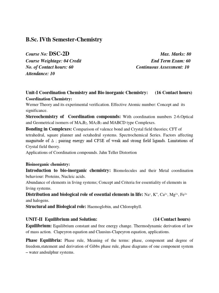 Chemistry - CBCS 4TH SEMESTER PRACTICAL CHEMISTRY | PDF | Coordination Complex | Amine