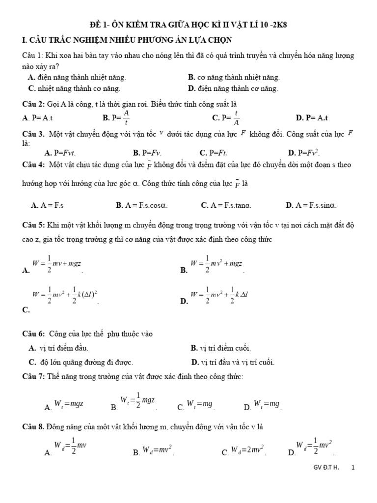 ĐỀ 1 - 2K8- GỬI HS | PDF