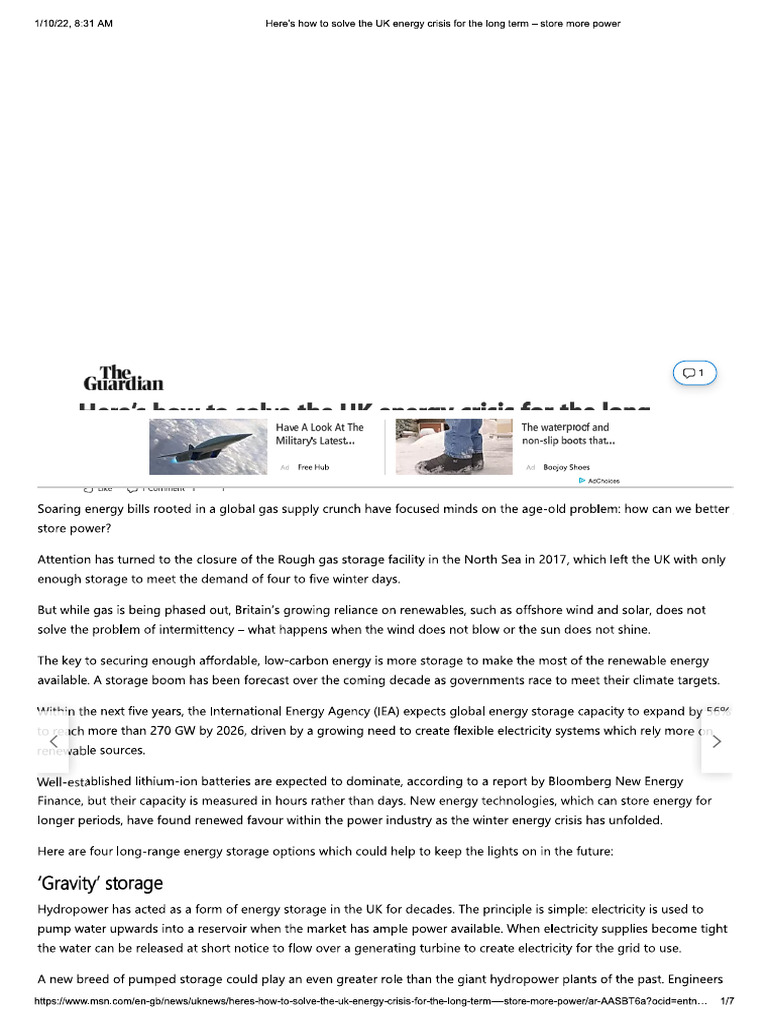 Here's How To Solve The UK Energy Crisis For The Long Term - Store More Power | PDF