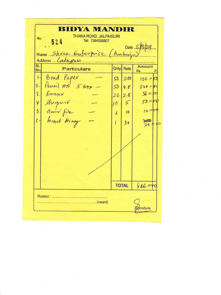 bidya mandir bill | PDF