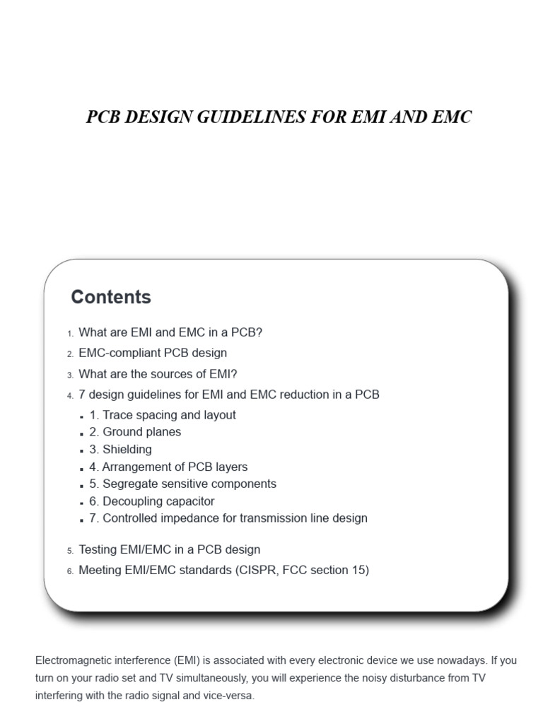 PCB Design Guidline For Emi & Emc | Download Free PDF | Electromagnetic Interference ...