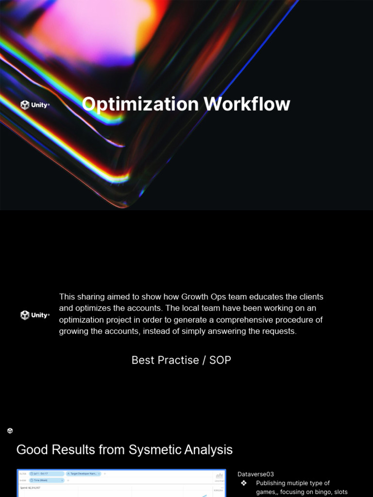 Unity Optimization Workflow | PDF | Ios | Software