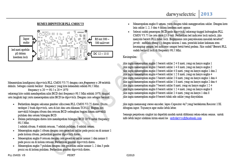 Rumus Dipswitch PLL Cmos V5 | PDF