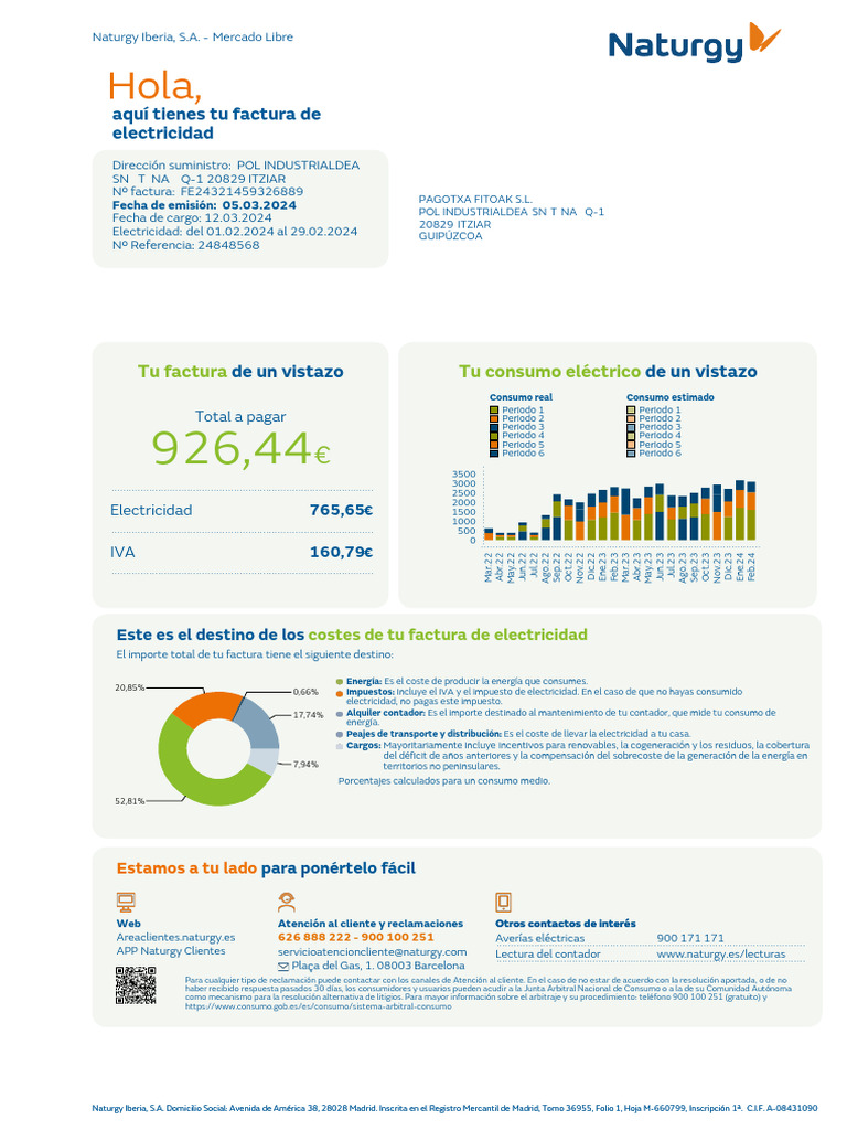 Factura Naturgy 2024 Pagotxa _FE24321459326889 | PDF