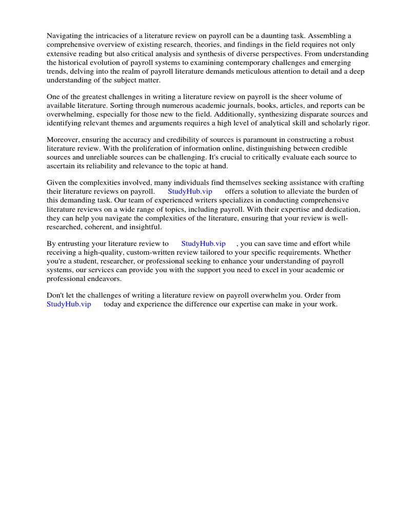 Payroll Literature Review | PDF Payroll Literature Review | PDF