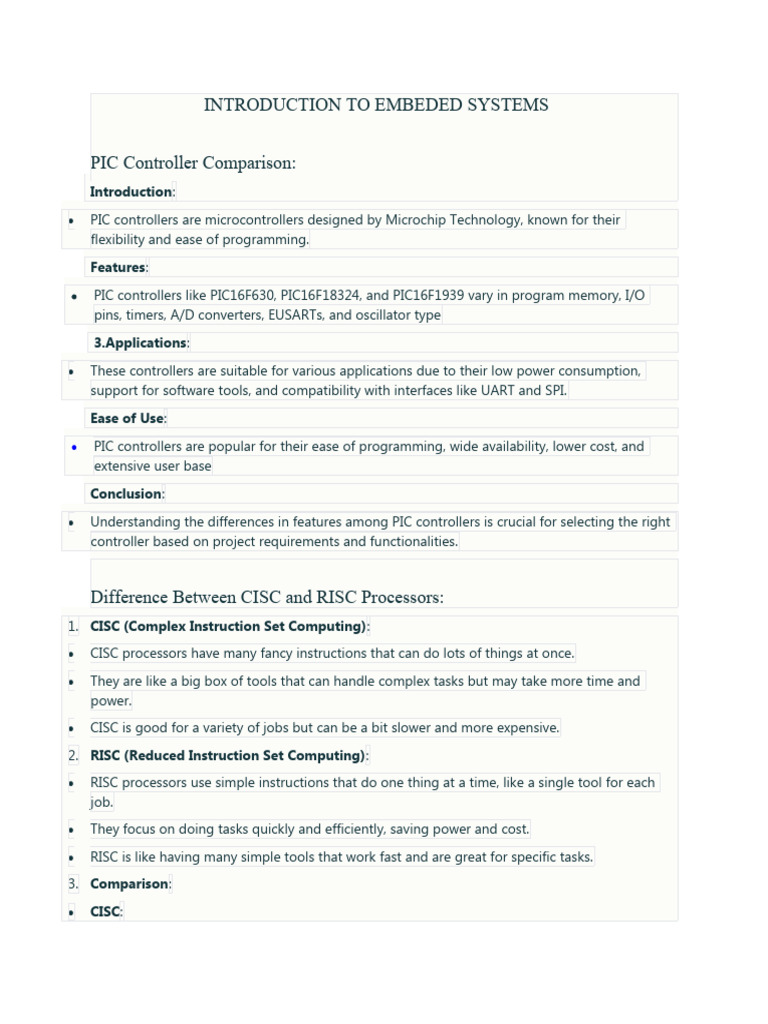 Introduction To Embeded Systems | PDF | Microcontroller | Central Processing Unit
