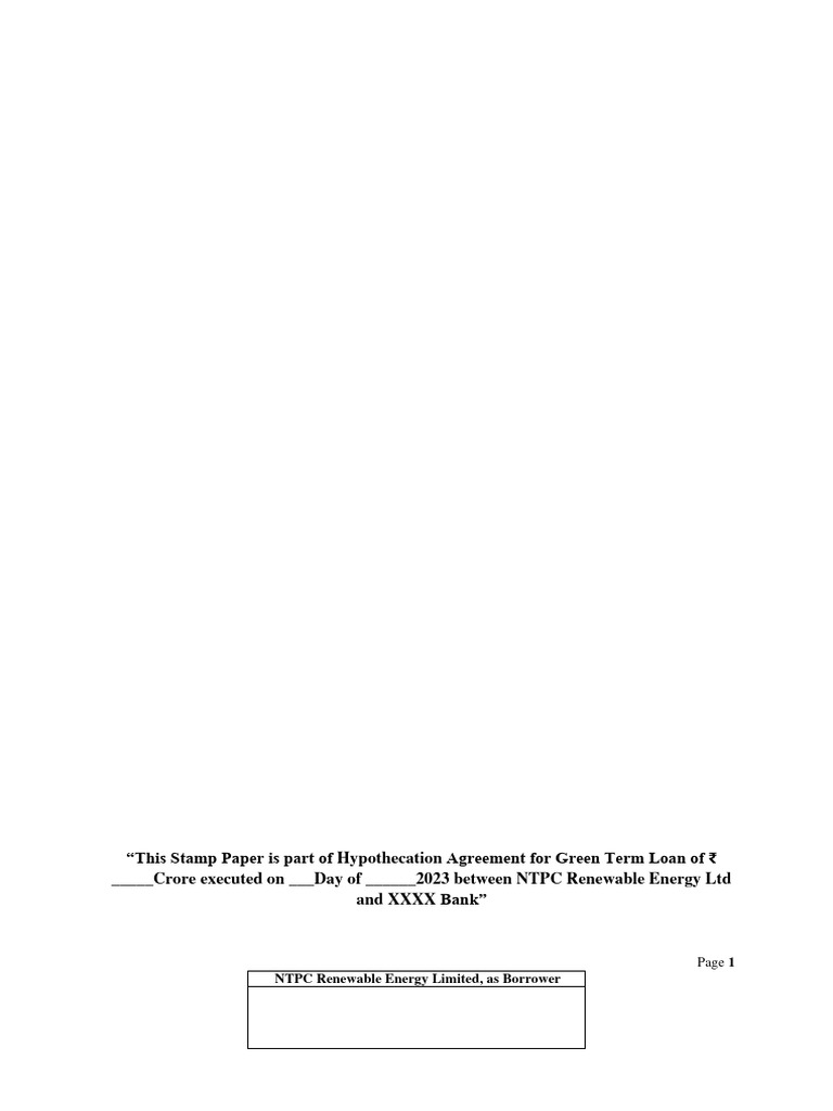 A V Draft Hypothecation Agreement | PDF | Finance & Money Management