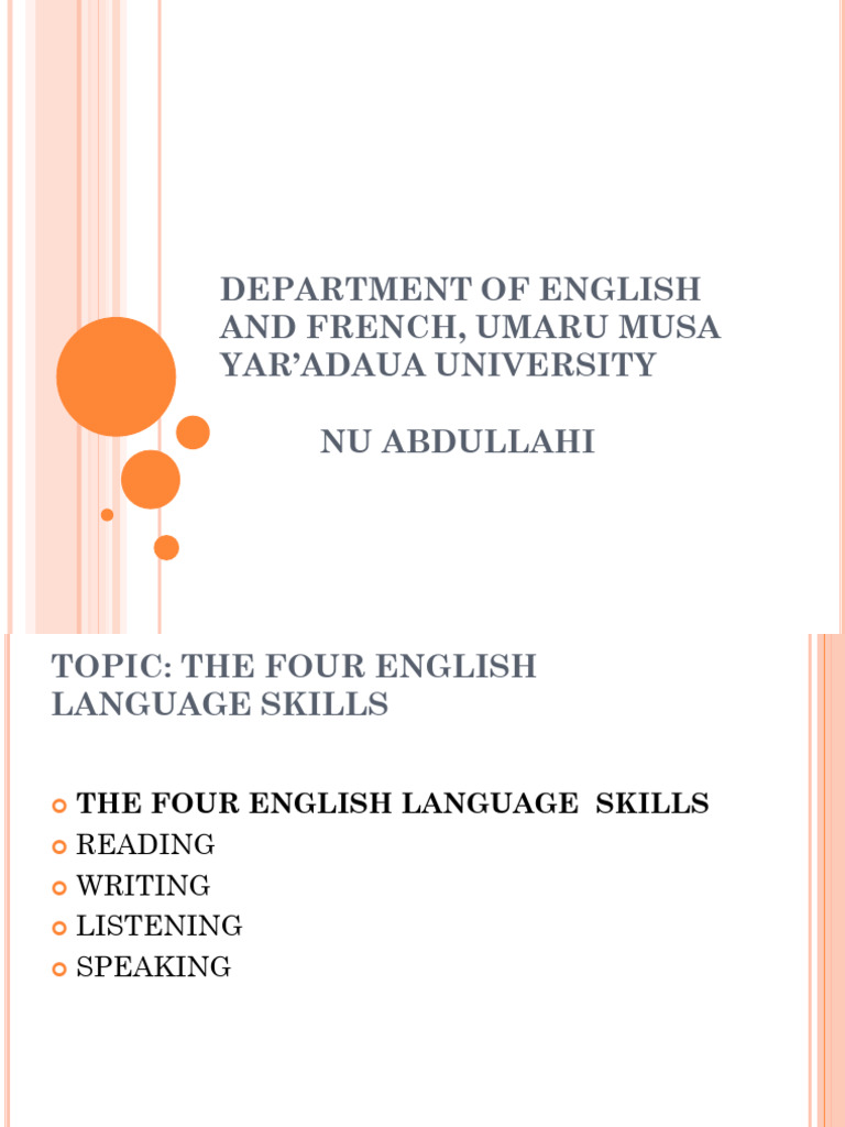 The Four English Language Skills | PDF