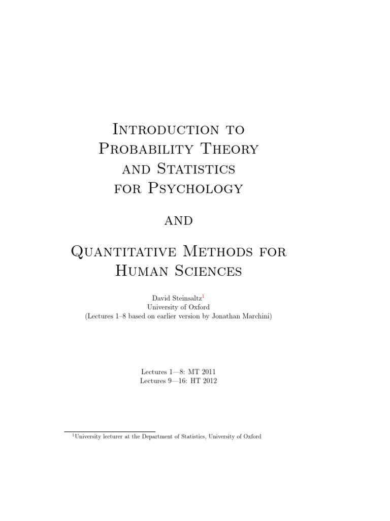 Intro To Prob Theory | PDF | Histogram | Normal Distribution
