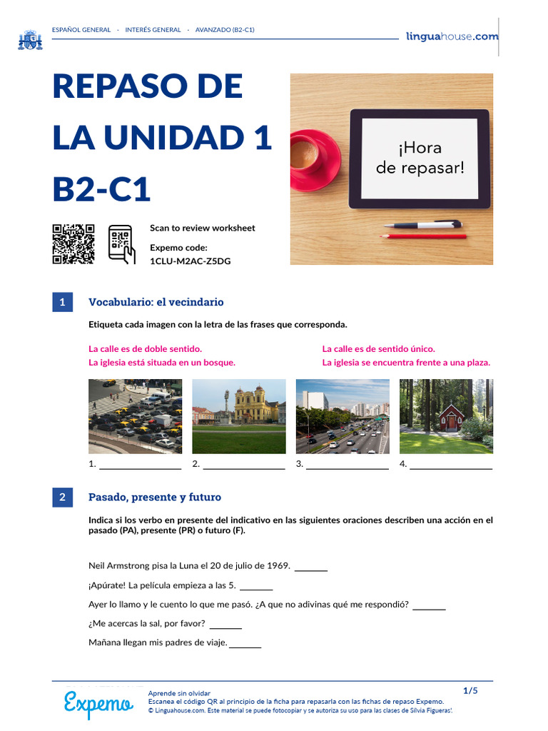 Repaso de La Unidad 1 b2 c1 Castellano Spanish Teacher | PDF
