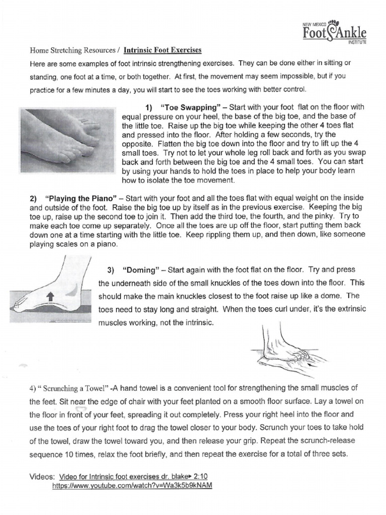 Intrinsic Foot Exercises | PDF